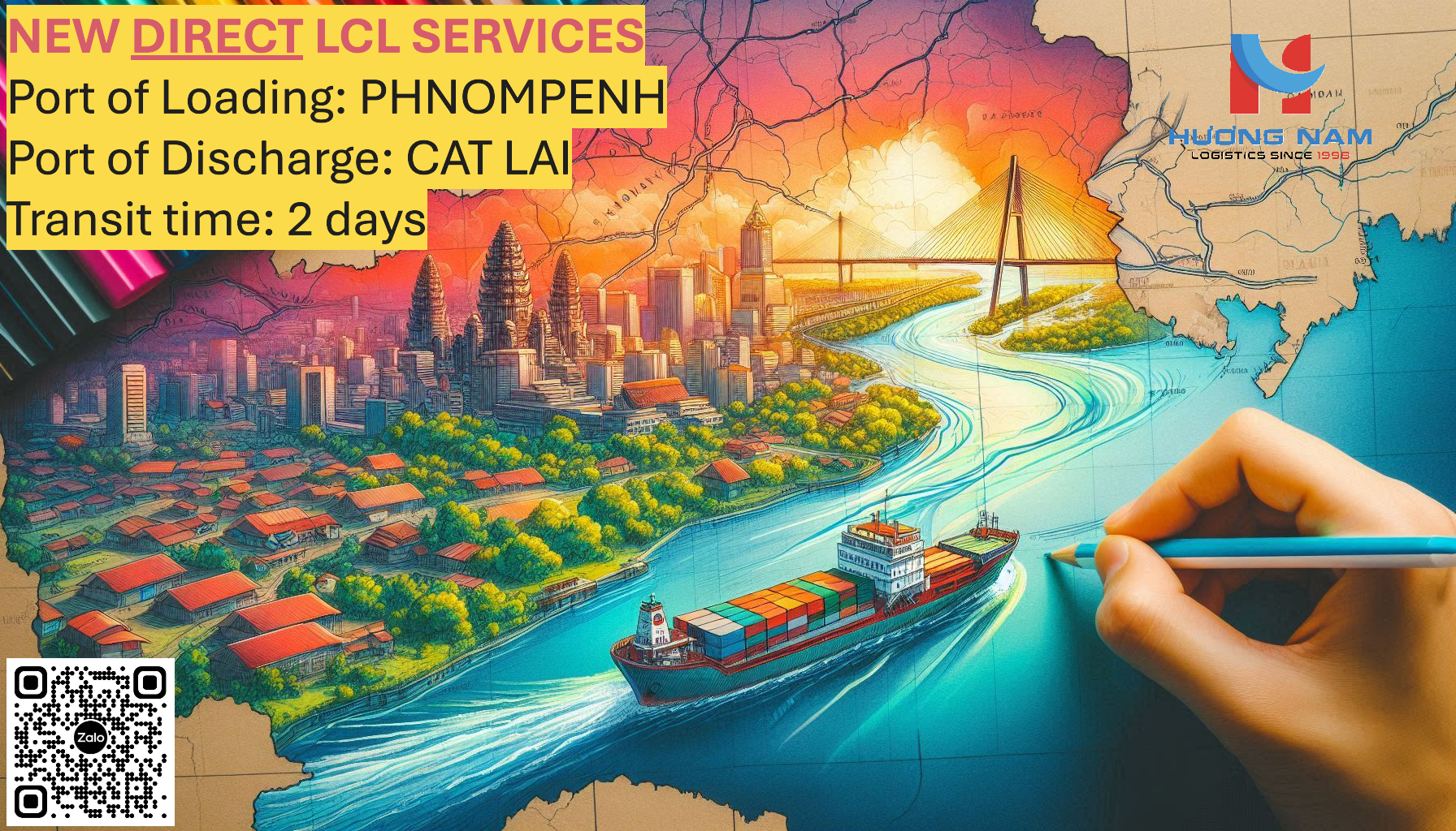 Huong Nam Logistics provides two-way river transport services from ...